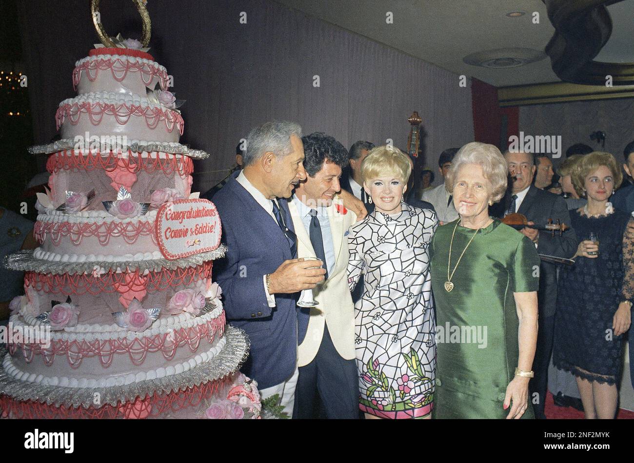 Eddie Fisher (white jacket), with fiancée Connie Stevens at their ...