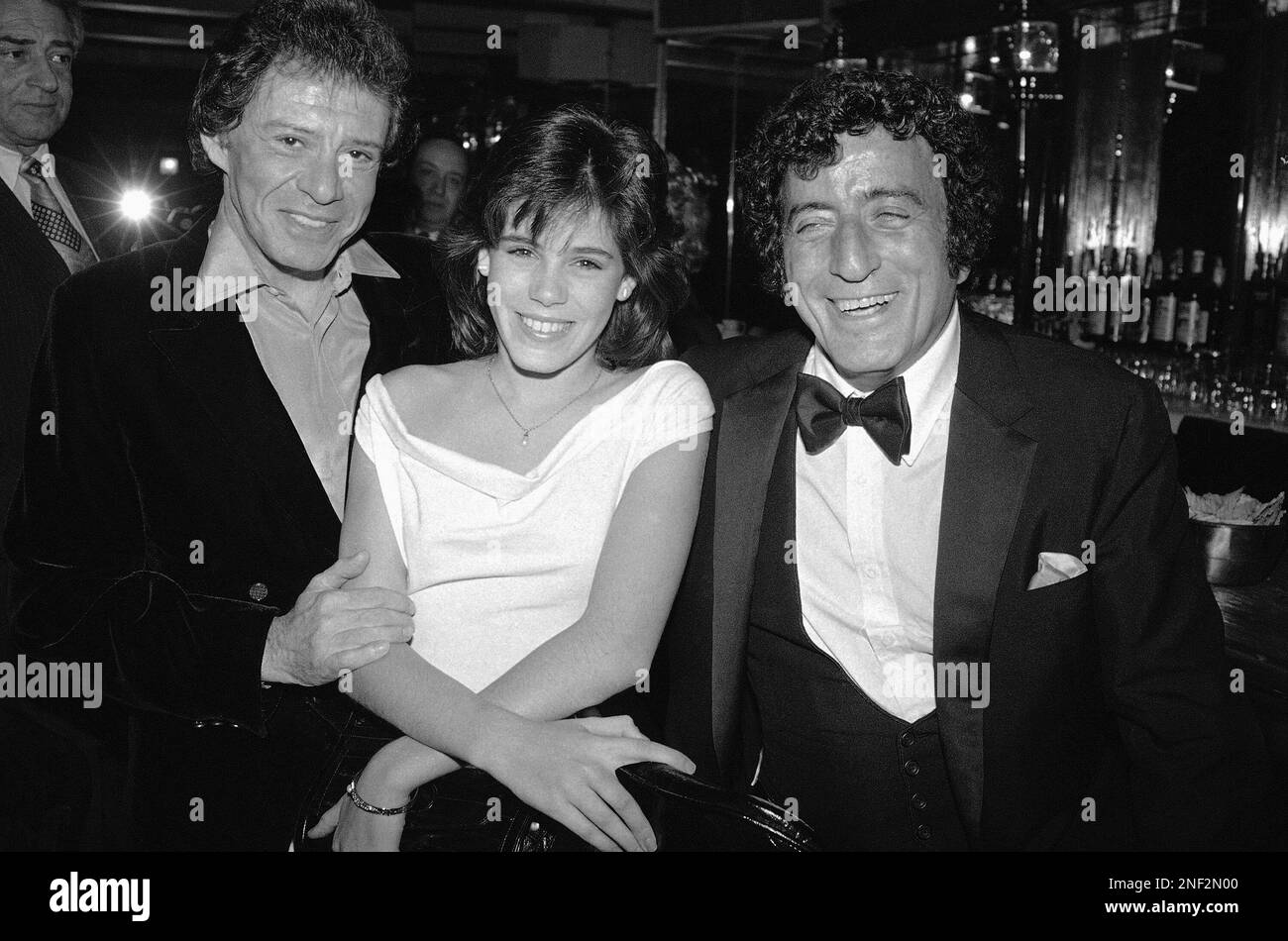 Singer Eddie Fisher, left, poses with his daughter Tricia Fisher, 14 ...