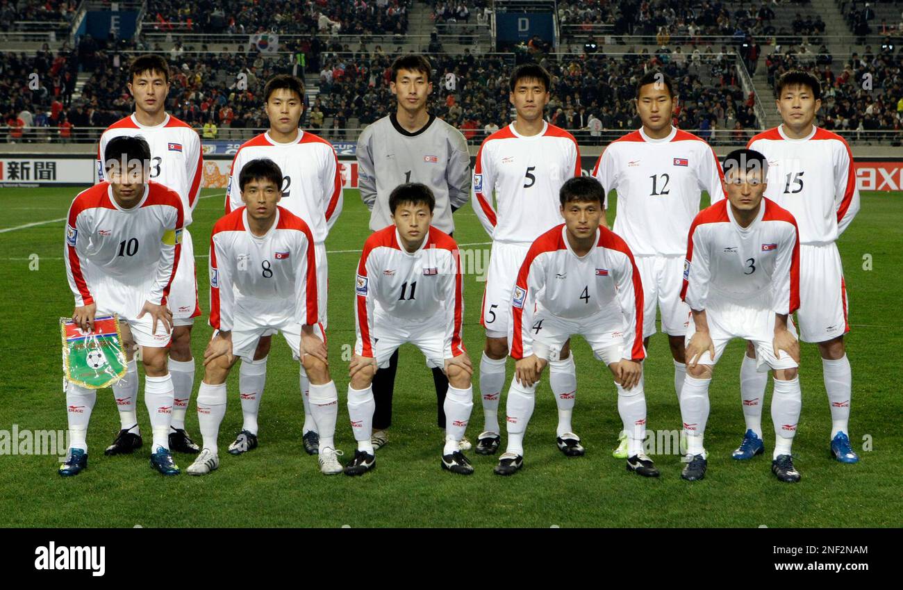 North Korean national soccer team players back row from left to right ...