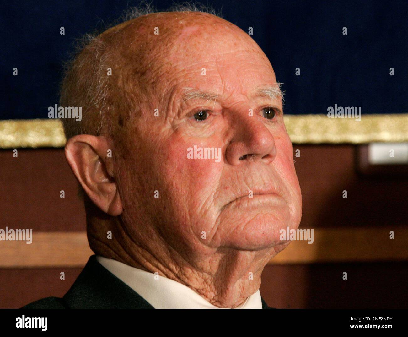 Joseph Coombs, former Australian Prisoner of War (POW) ponders during a ...