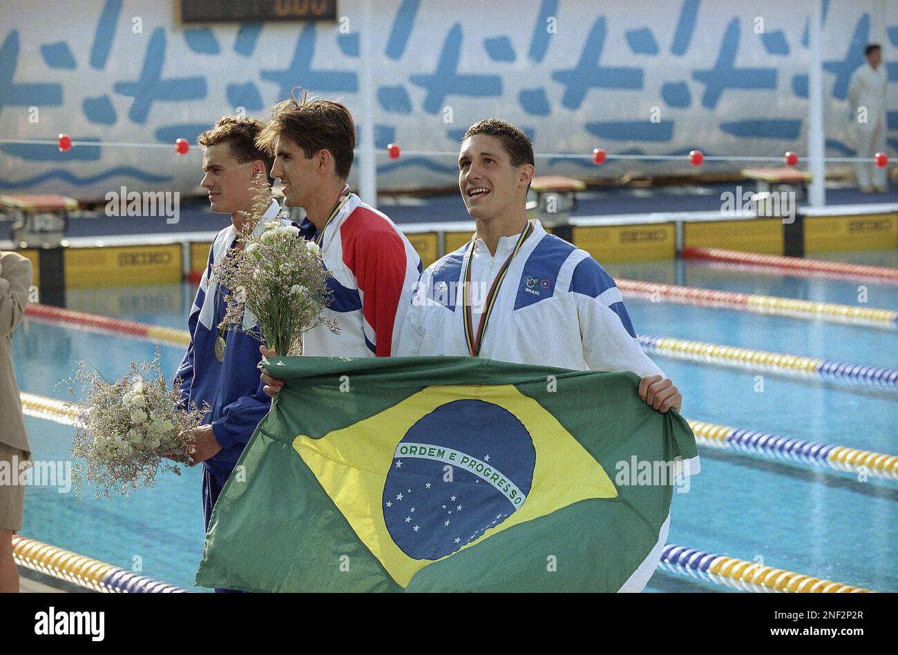 Brazil Olympic Summer Games swimmer Gustavo Borges smiles as he ...