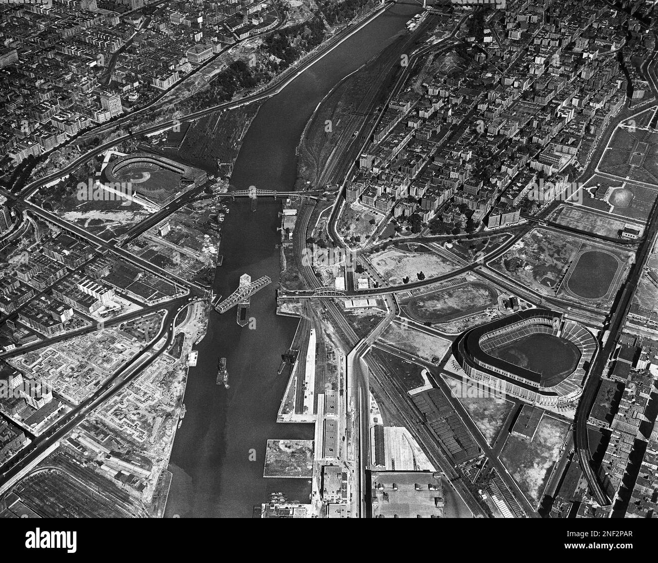Yankee Stadium, right, sits at the corner of 161st Street and River ...