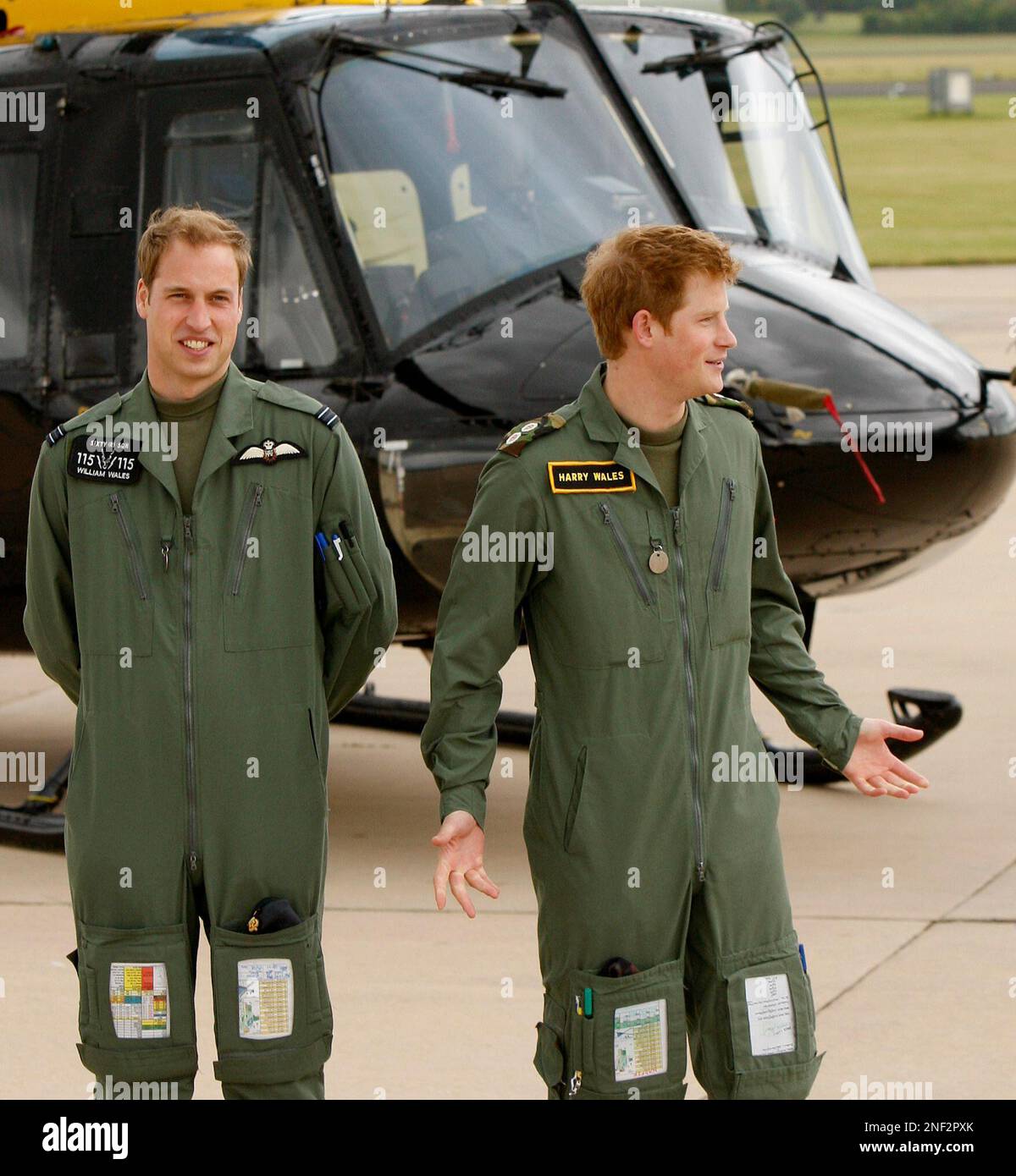 Britain's Prince William, left, and Prince Harry, right, during a photo ...