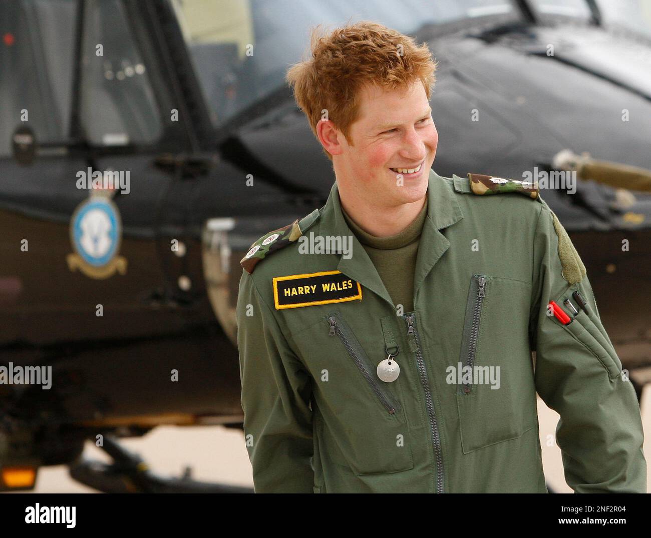 Britain's Prince Harry during a photo call at RAF (Royal Air Force ...