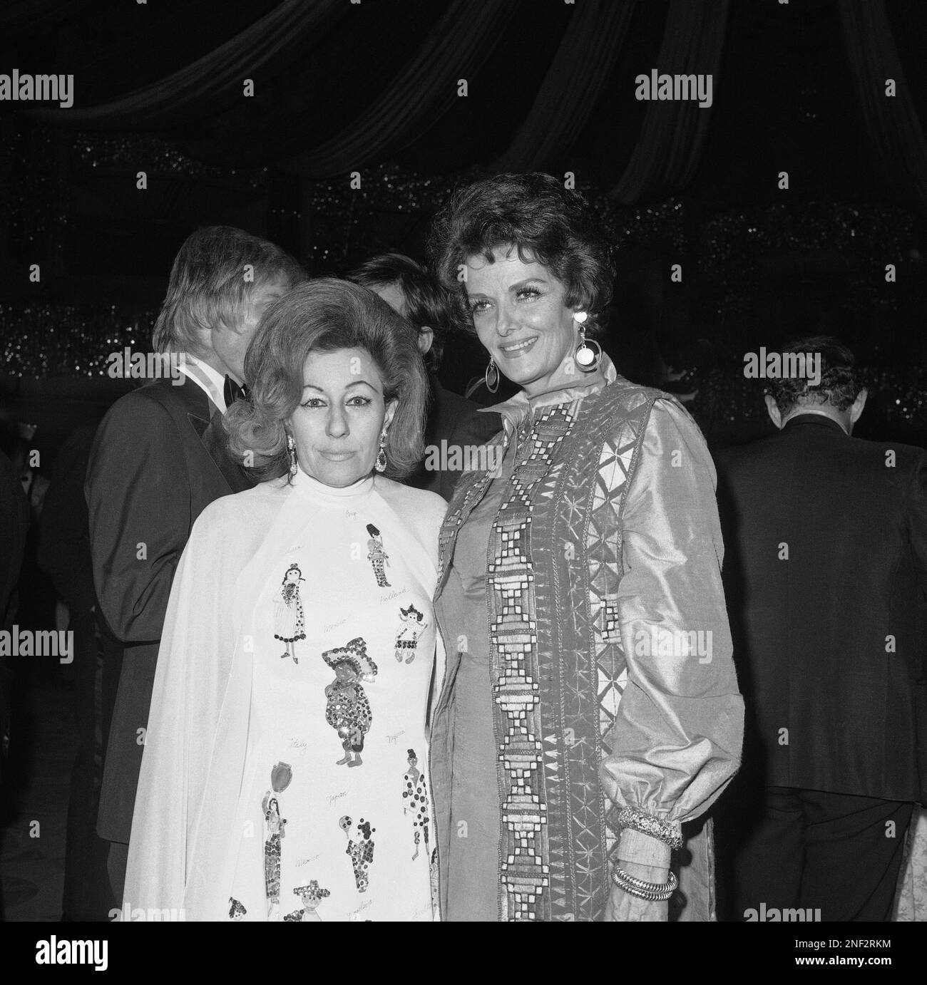Actress Jane Russell, right, poses during the 1971 WAIF International ...