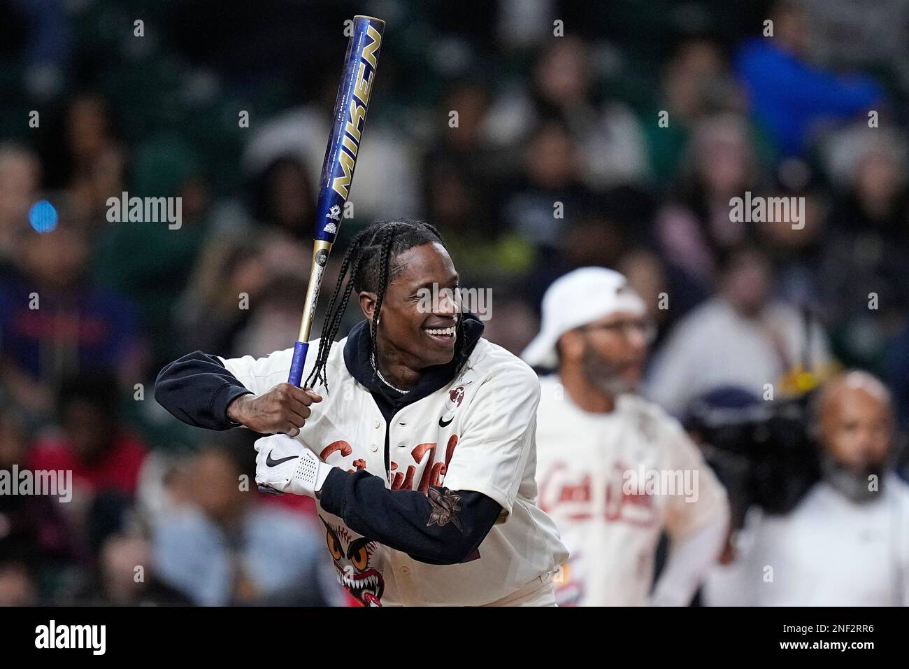 Travis Scott bats during the Cactus Jack Foundation HBCU Celebrity ...