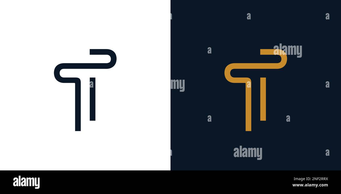 Unique and modern letter T initials logo design 2 Stock Vector Image ...