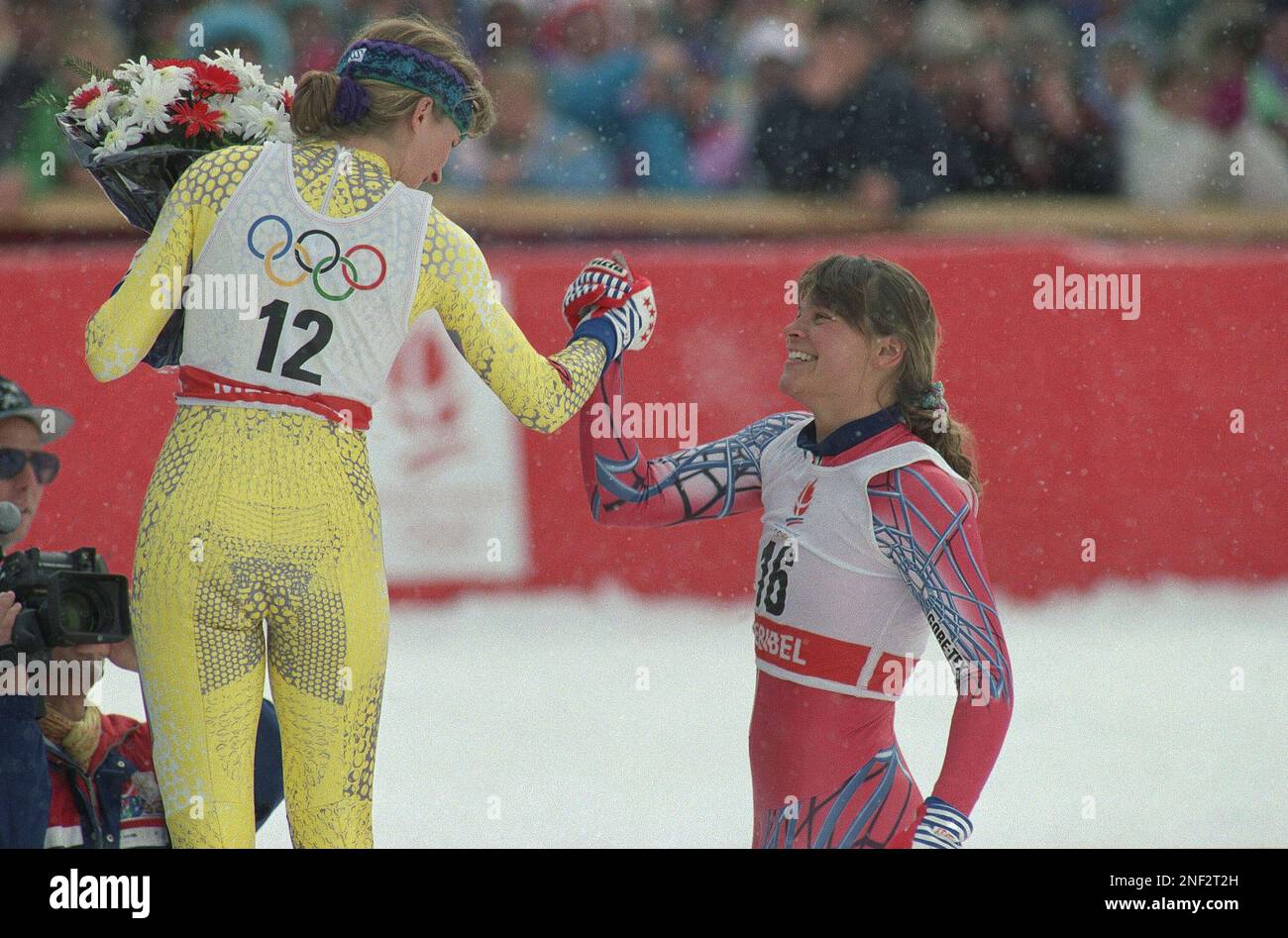 Olympic women’s downhill gold medalist Canada’s Kerrin Lee Gartner of ...