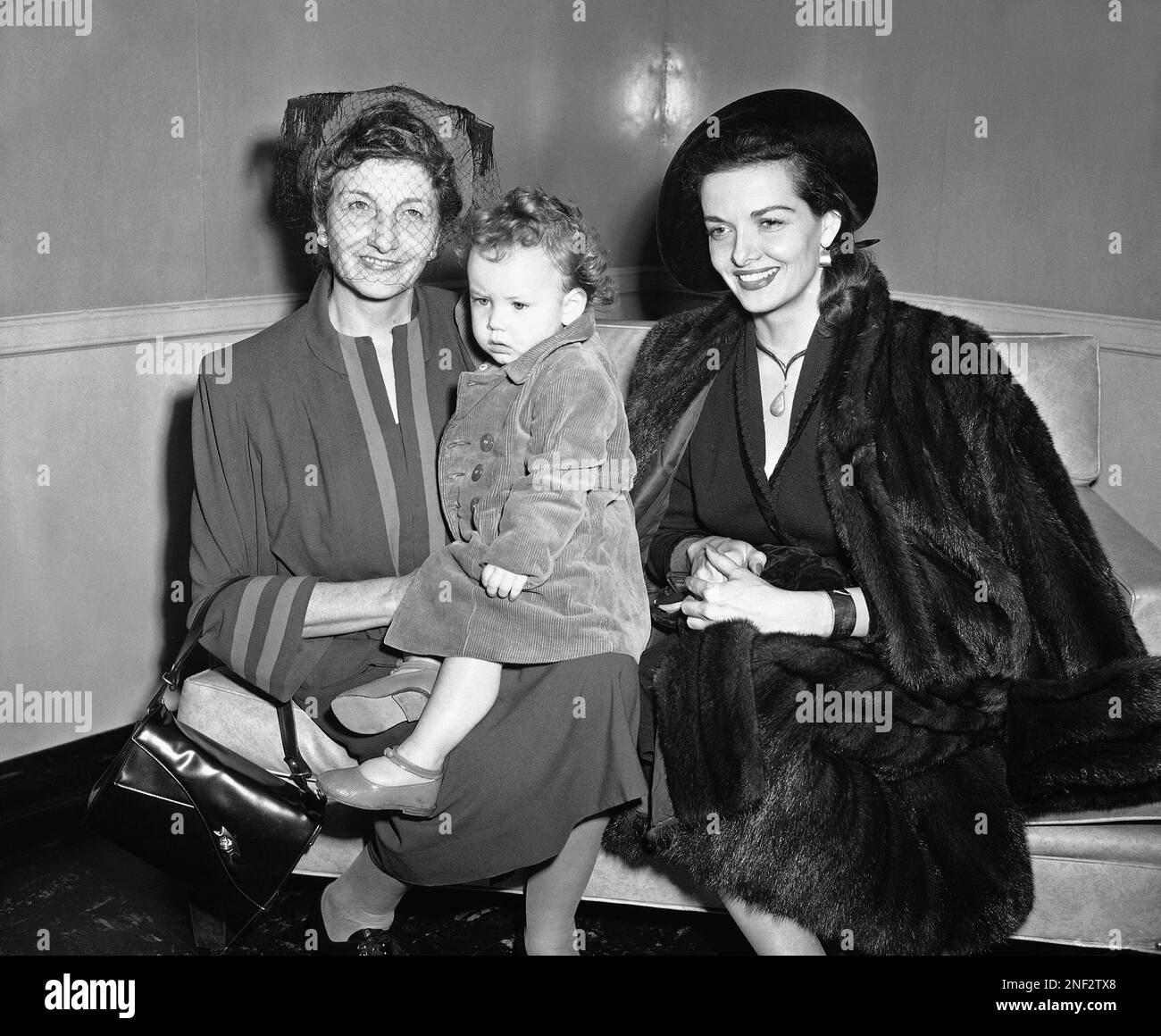 Movie actress Jane Russell (right), and her mother, Mrs. Geraldine ...