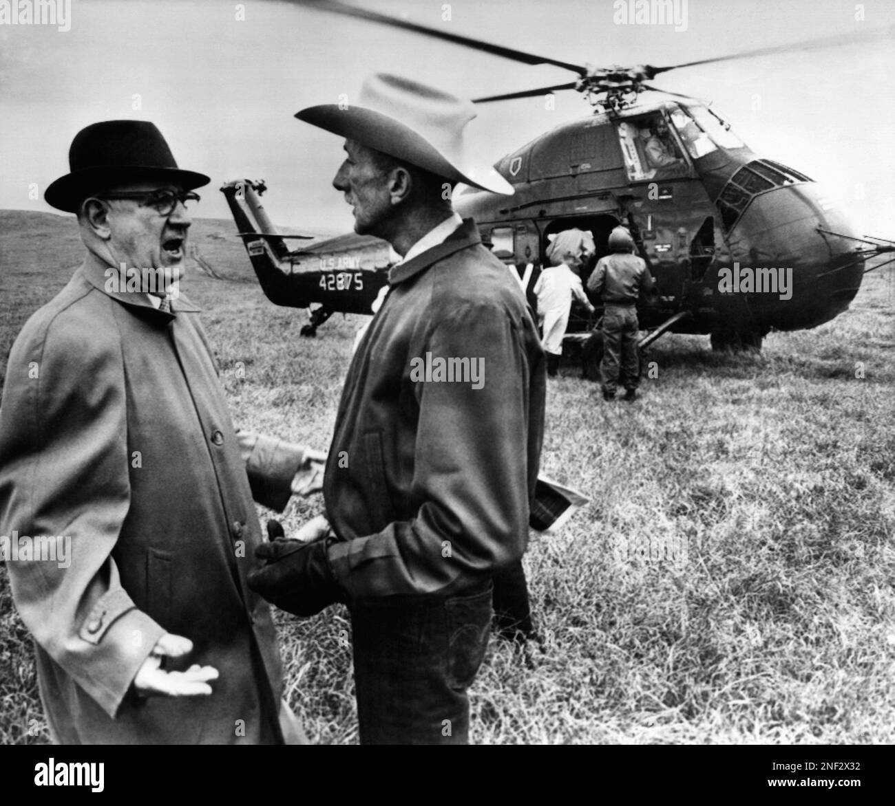 Kansas rancher Carl Bellinger, right, and Conrad L. Wirth, National ...