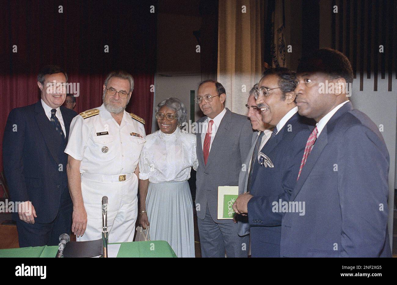 U.S. Surgeon General C. Everett Koop, left, poses with Clara Hale ...