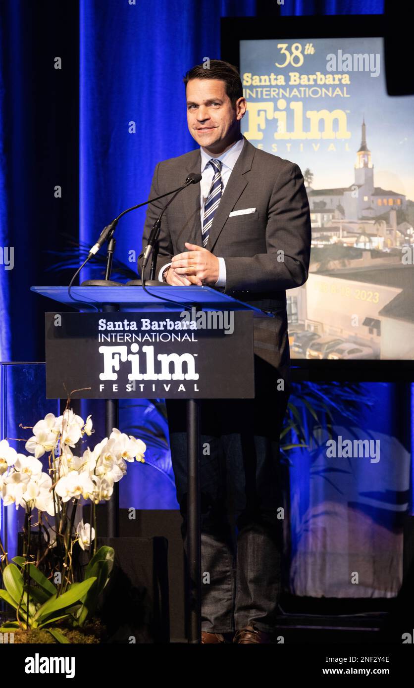 Moderator, Dave Karger at the 2023 Santa Barbara International Film ...