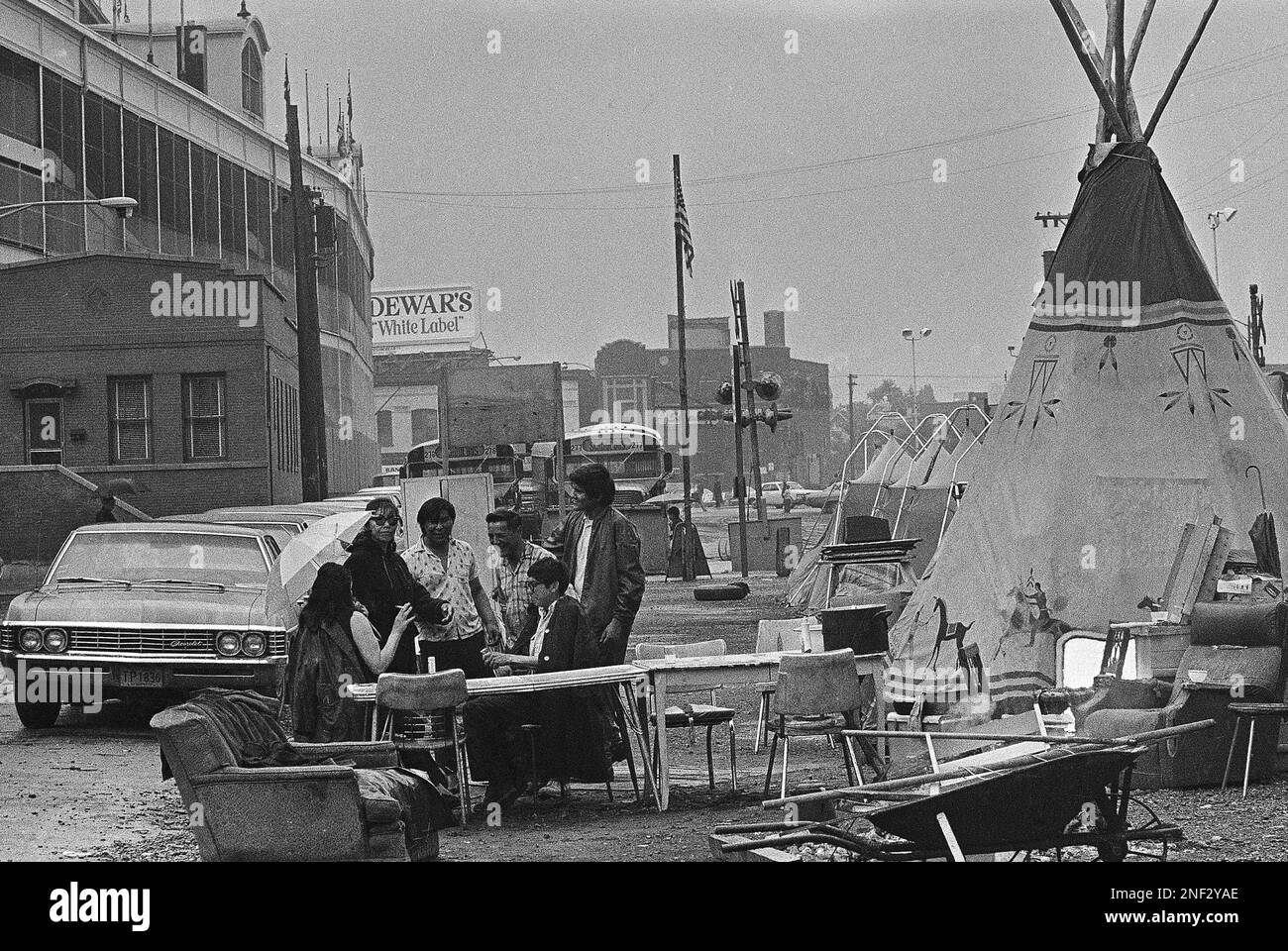 Native American have set up a “community of occupation” near Wrigley ...
