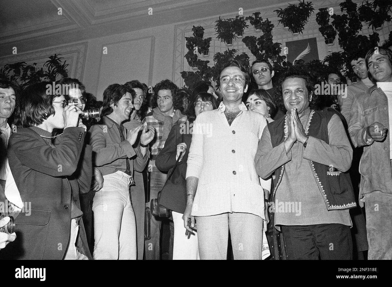 IIndian sitar player Ravi Shankar leaves the festival palace after ...