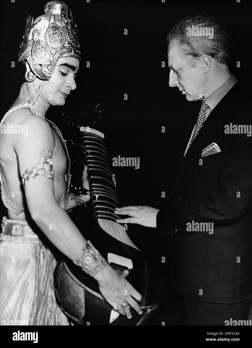 Modern dance choreographer Uday Shankar of India and conductor Leopold ...