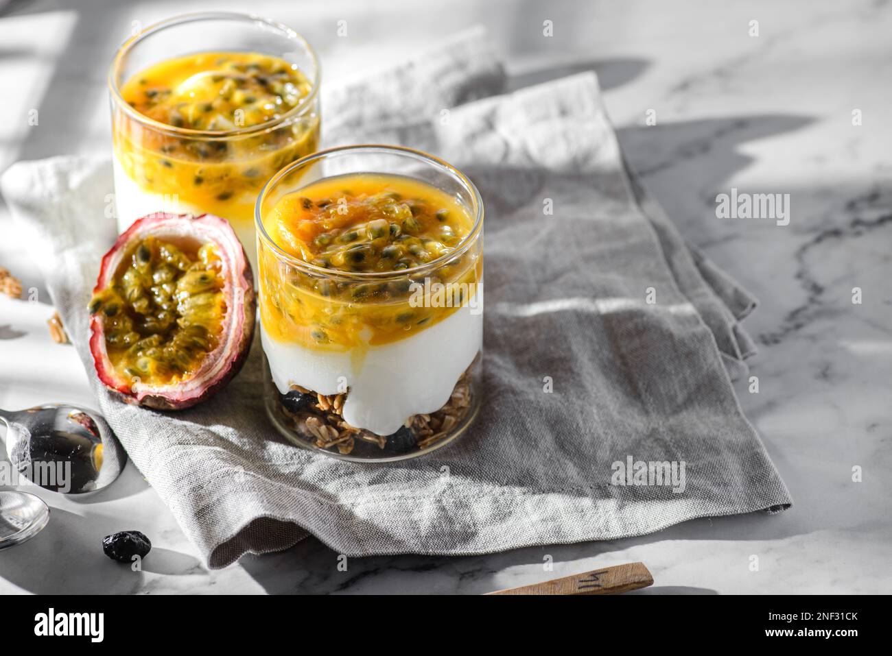 dessert with yogurt and passion fruit. dessert with yogurt and passion ...