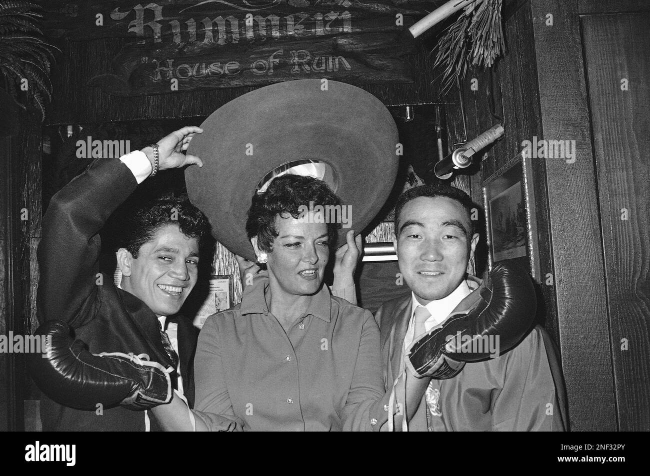 Flyweight boxers Fermin “Gallego” Gomez, left, of Mexico and Katsuhiro ...