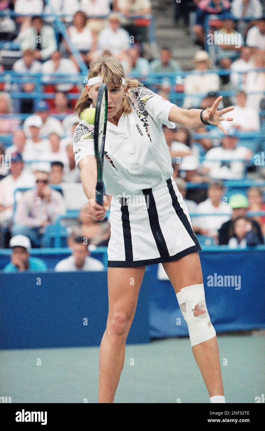 Top seed Steffi Graf returns a shot against Gabriela Sabatini during ...