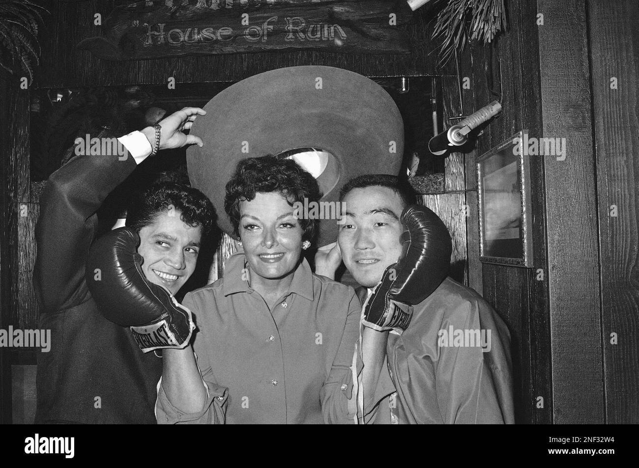 Flyweight boxers Fermin “Gallego” Gomez, left, of Mexico and Katsuhiro ...