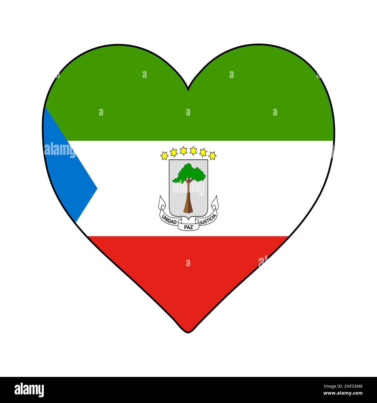 Equatorial Guinea Heart Shape Flag. Love Equatorial Guinea. Visit ...