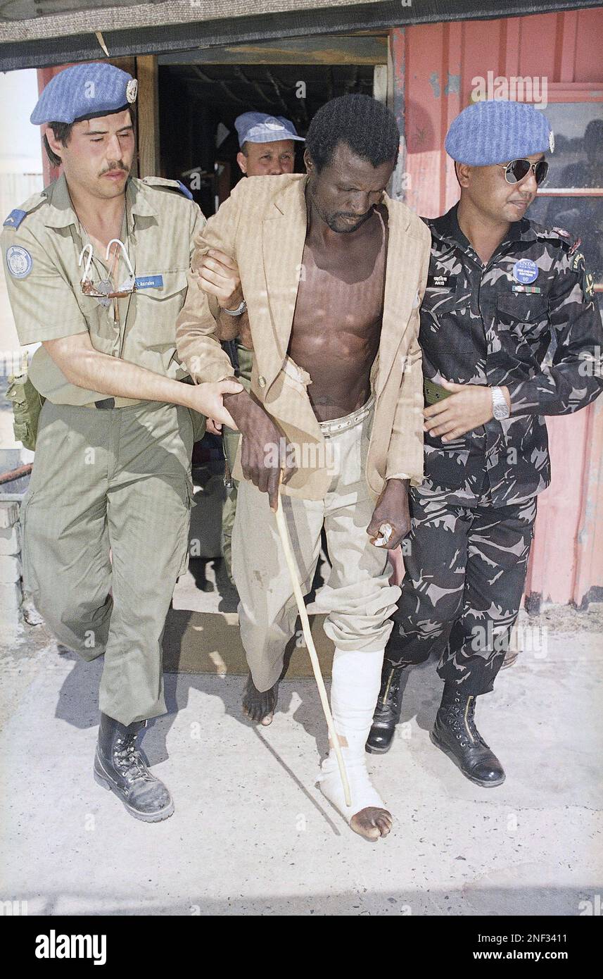 The injured SWAPO guerrilla who handed himself in, Friday, April 15 ...
