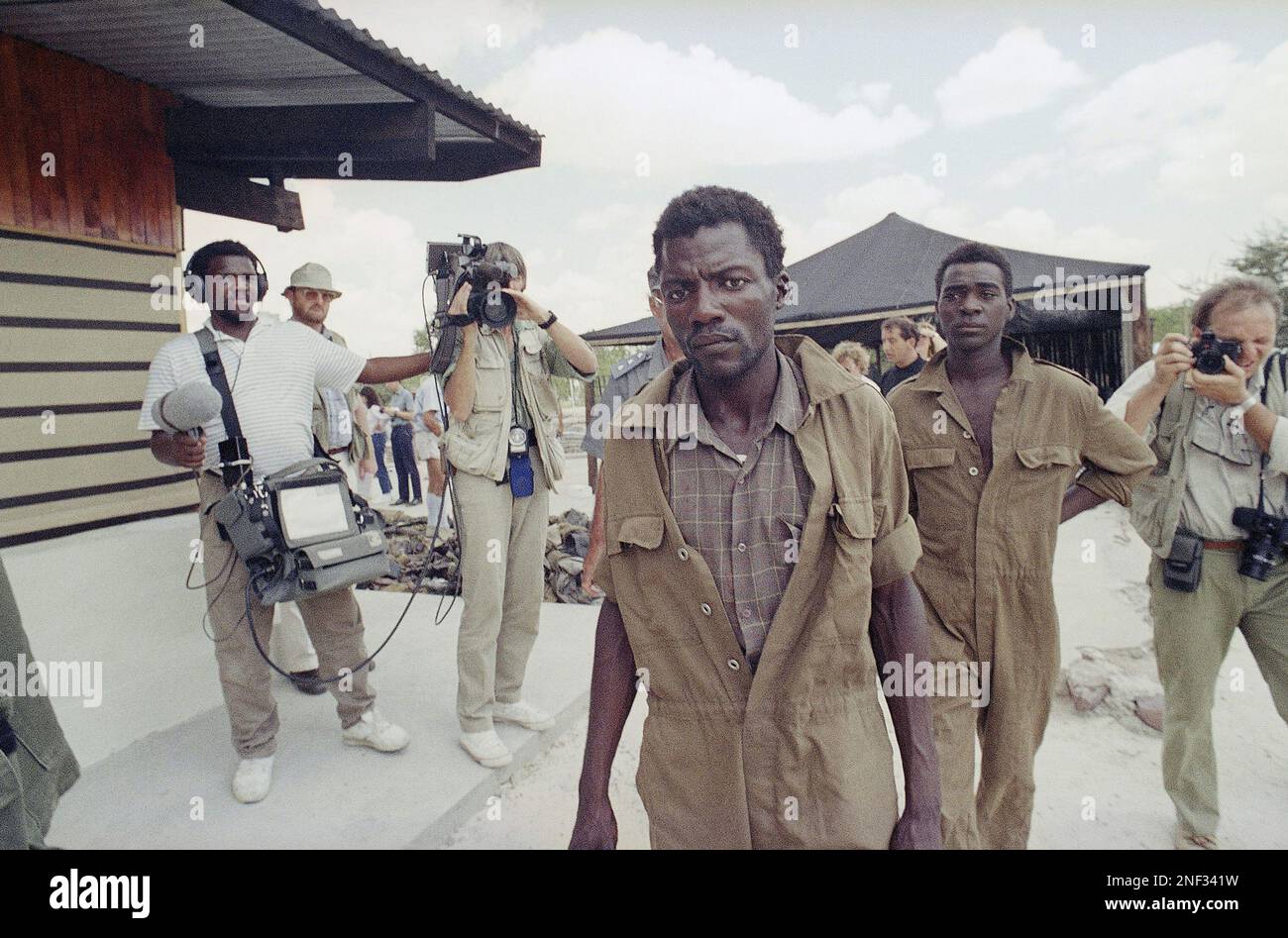 Two of four captured SWAPO guerrillas are shown to the media, Monday ...