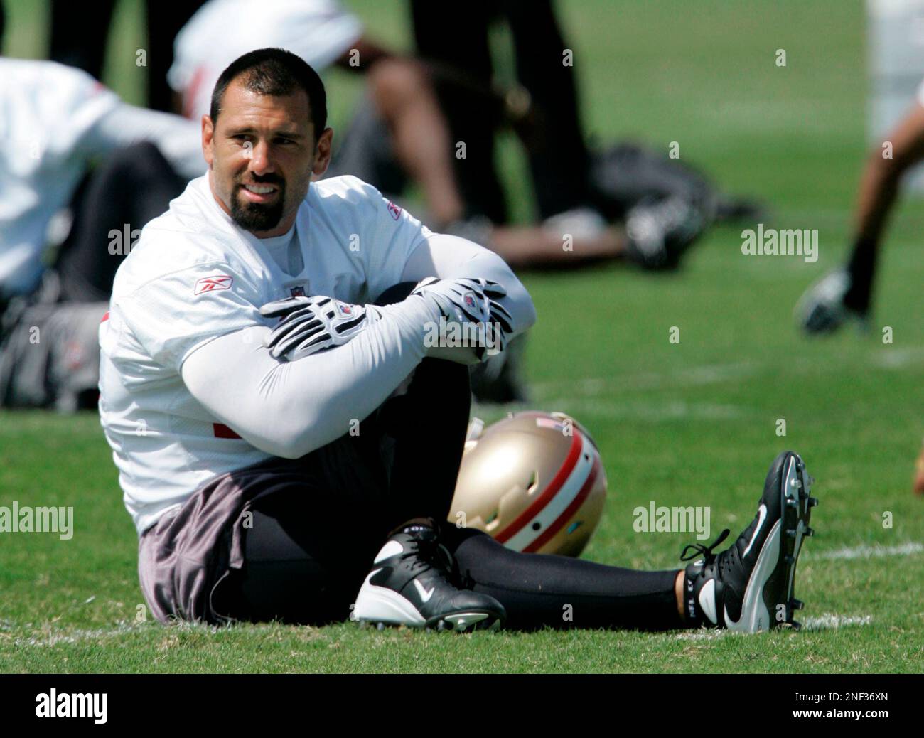 San Francisco 49ers linebacker Jeff Ulbrich stretches during 49ers NFL ...