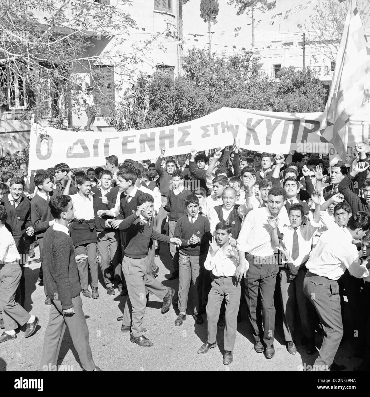 Several hundred Greek Cypriot secondary school students demonstrate in ...