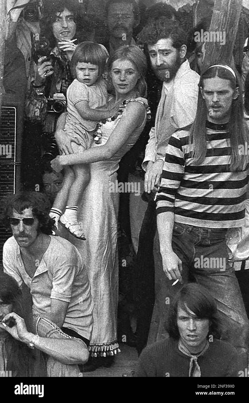 Marianne Faithfull (holding son Nicholas) 1969 Stock Photo - Alamy