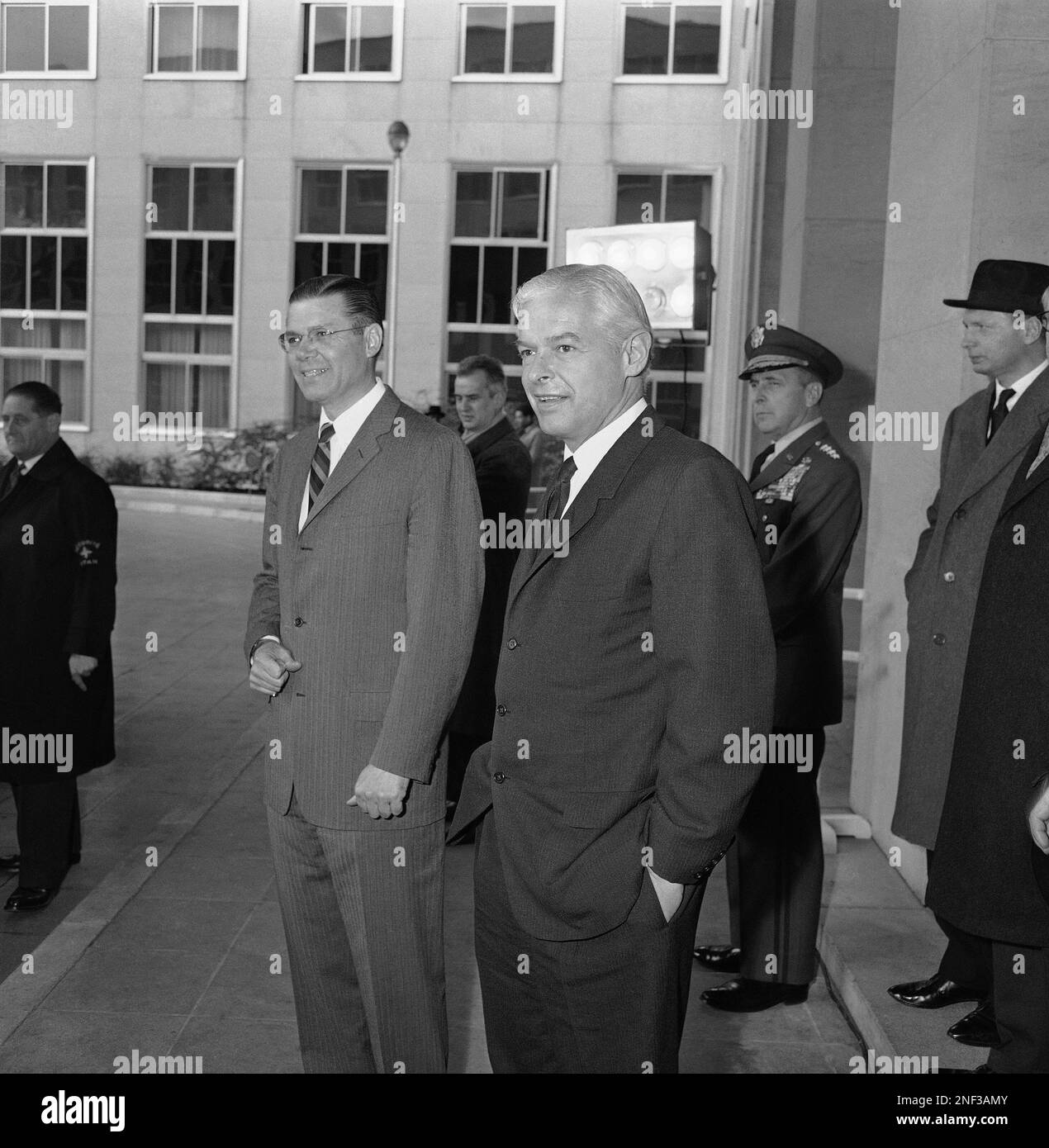 U.S. Defense Secretary Robert McNamara, left, and Paul Nitze, Assistant ...