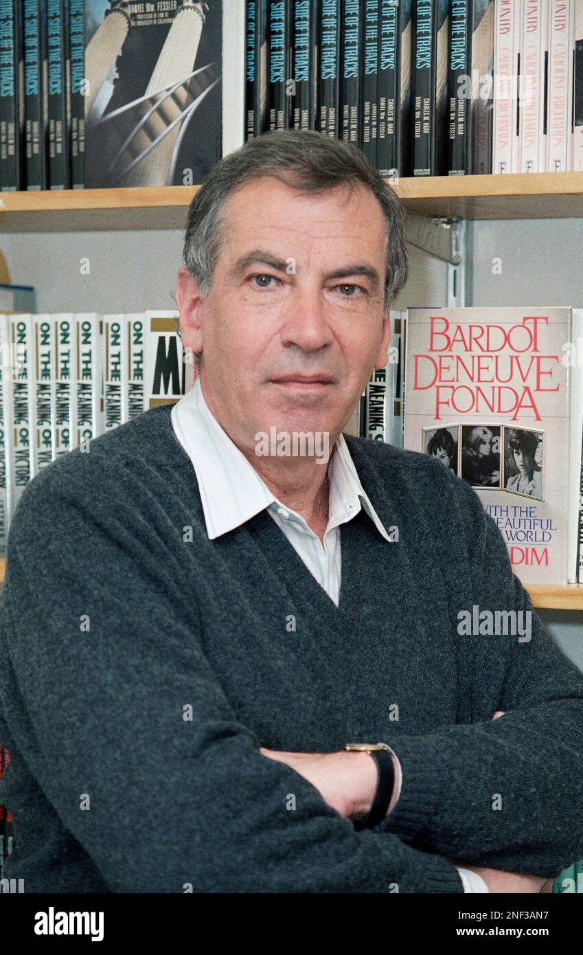 Roger Vadim, French film director with his new book, "Bardot Deveuve ...