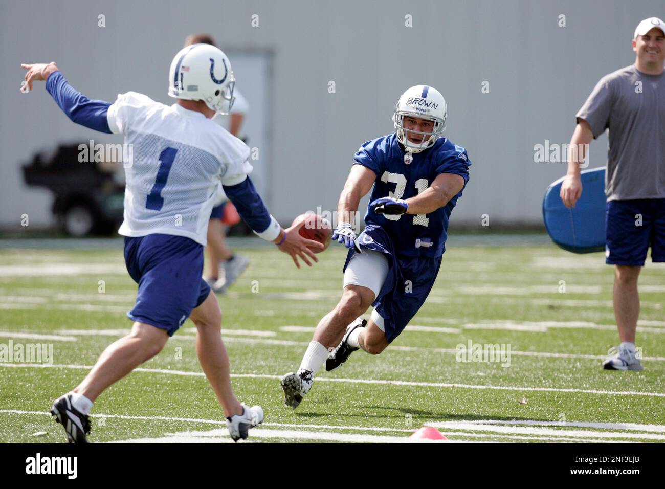 Indianapolis Colts running back Donald Brown blocks the punt of punter ...