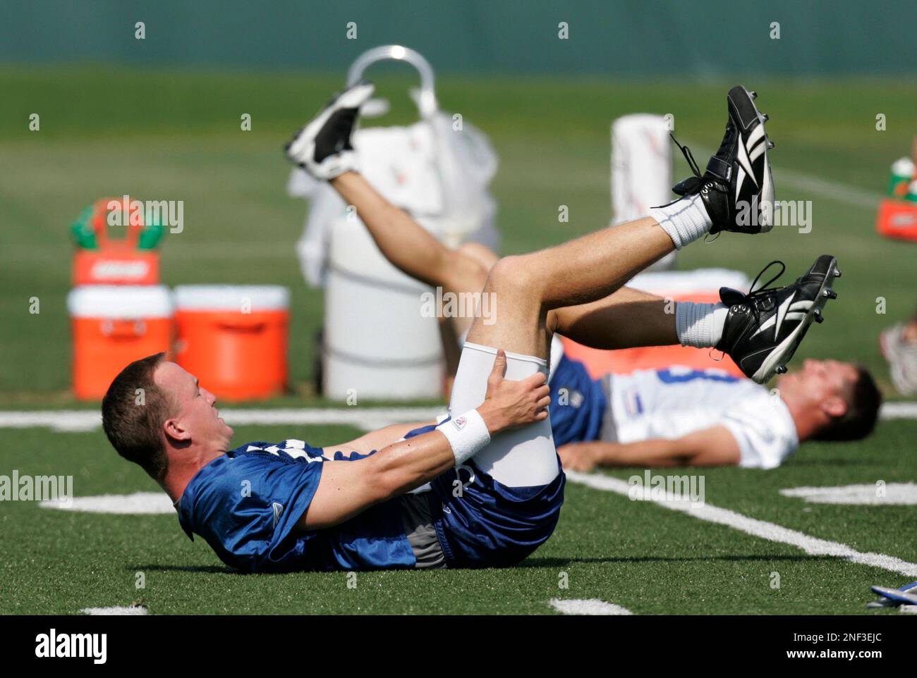 Indianapolis Colts quarterback Peyton Manning loosens up as the NFL ...