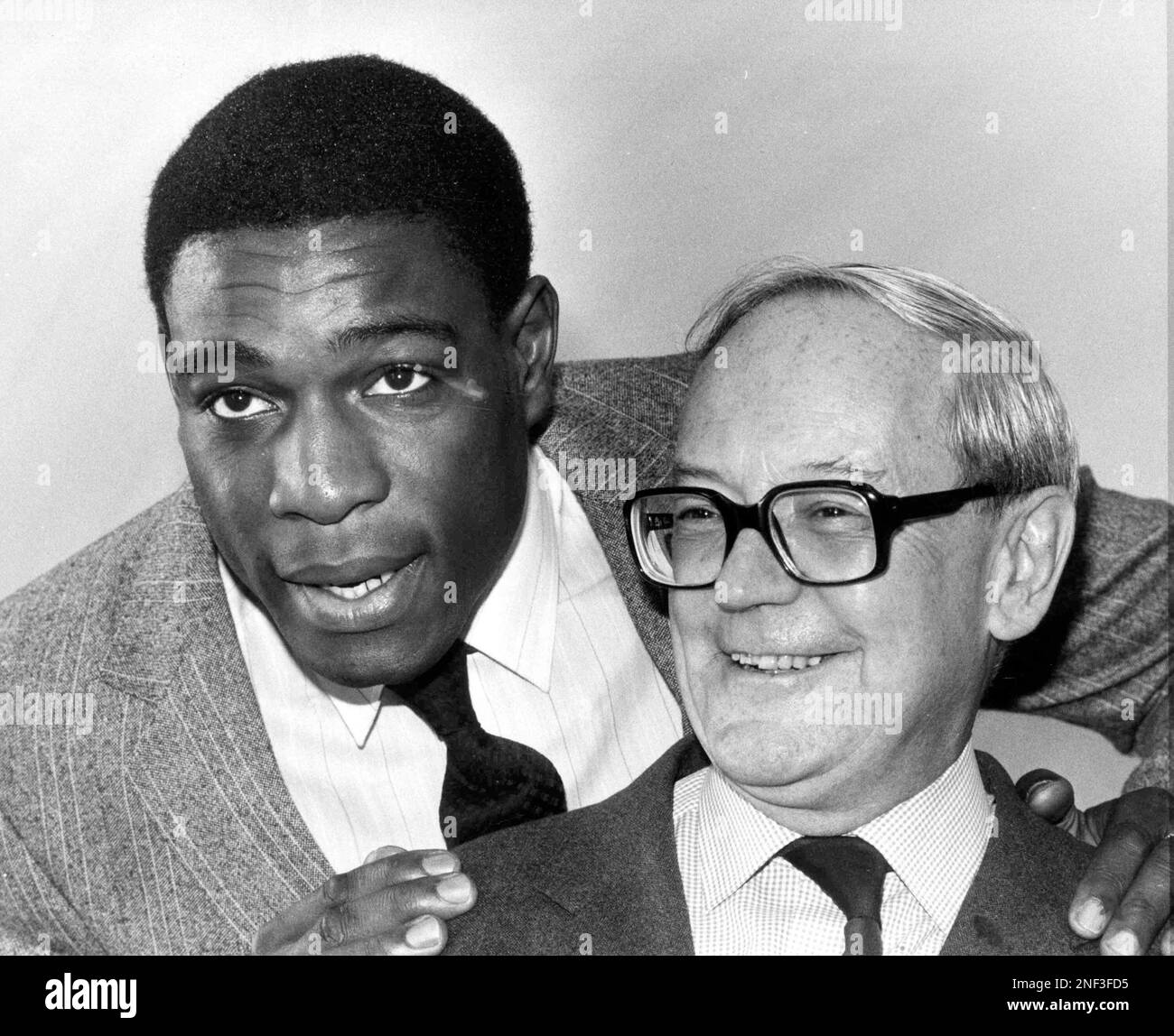 Britain's heavyweight boxer Frank Bruno, left, with his friend, BBC ...
