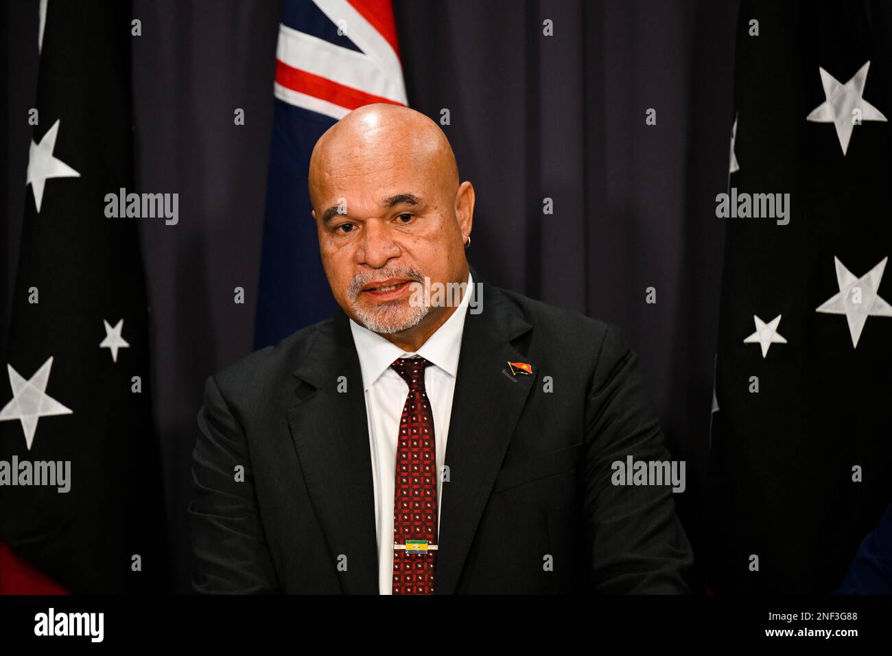 Deputy Prime Minister of PNG John Rosso speaks during a press ...