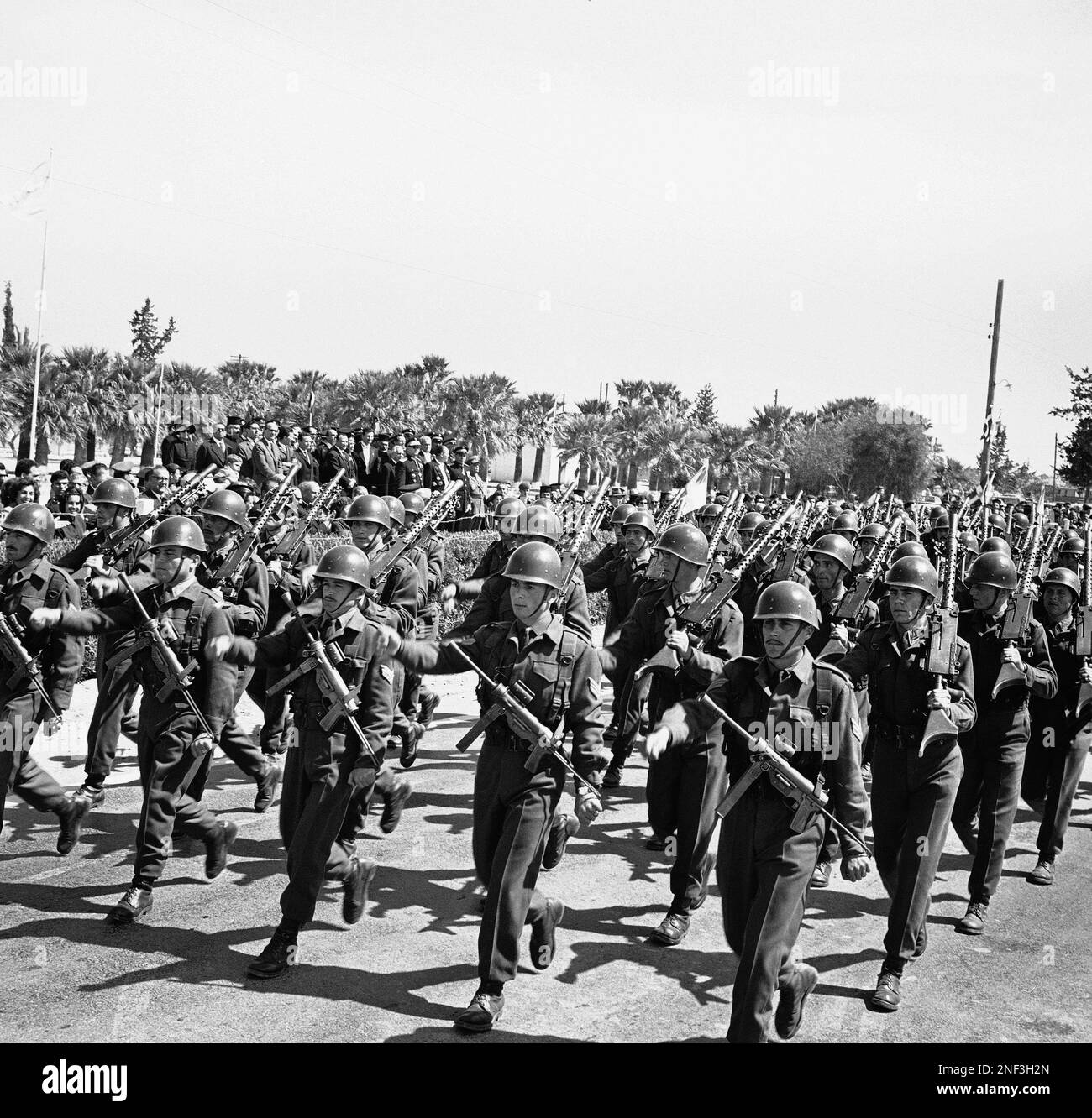 Pictures taken at the camp of the Greek Army contingent in Cyprus on ...
