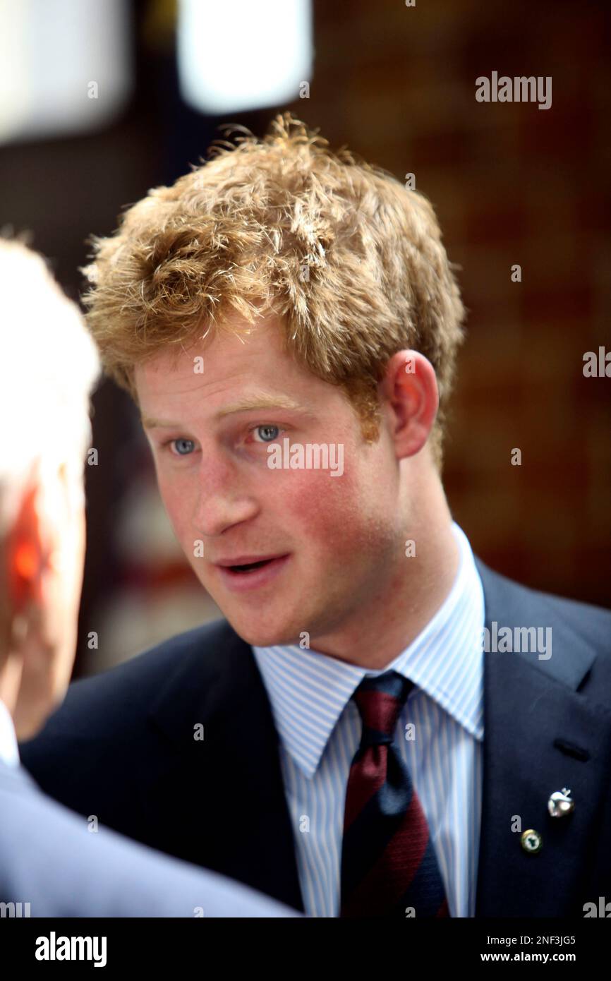 Britain's Prince Harry is photographed during a tour of the Veterans ...