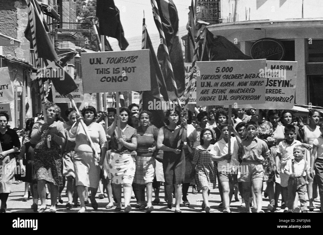 An anti United Nations demonstration around Ataturk Square is shown ...