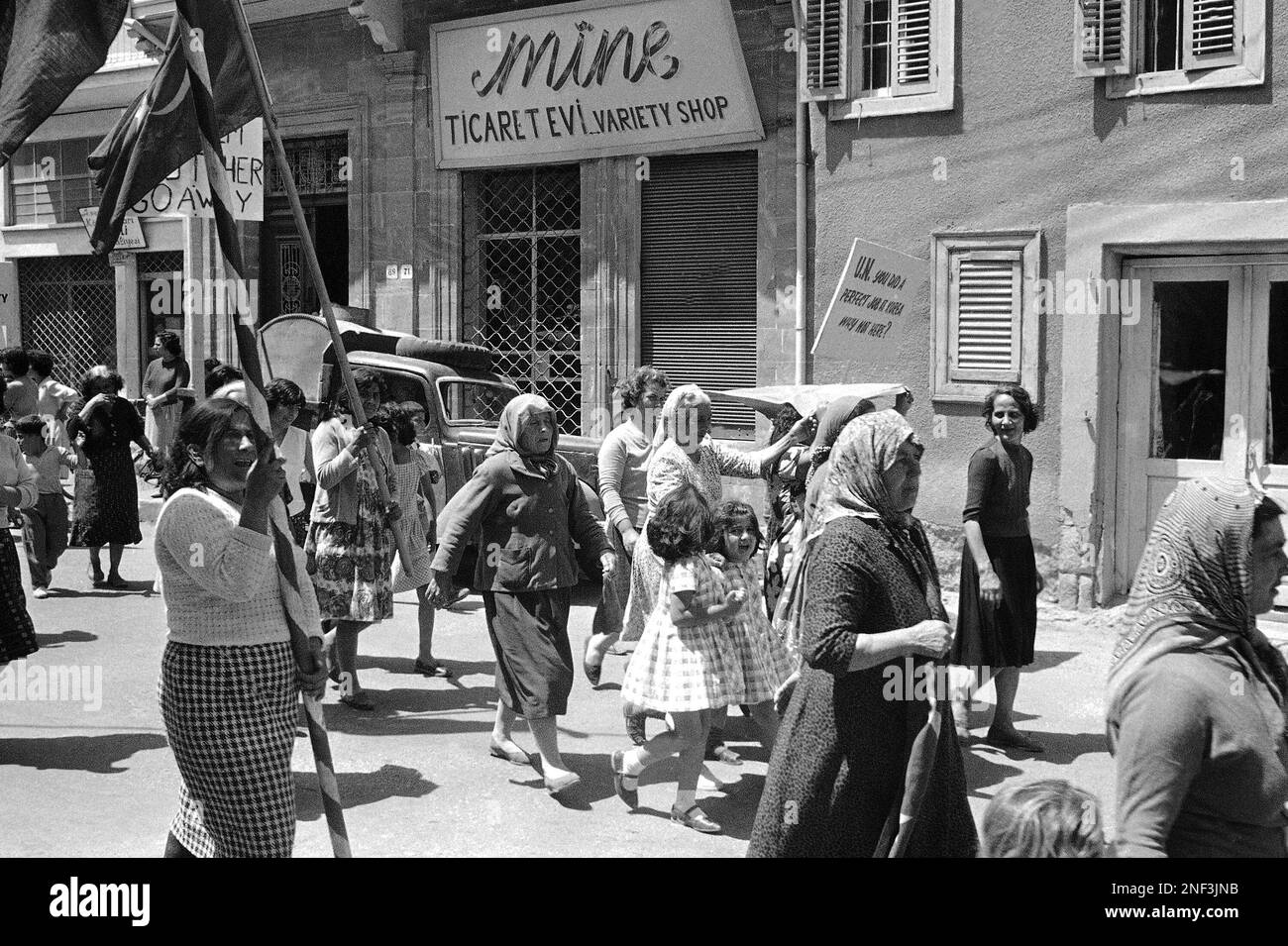 An anti United Nations demonstration around Ataturk Square is shown ...