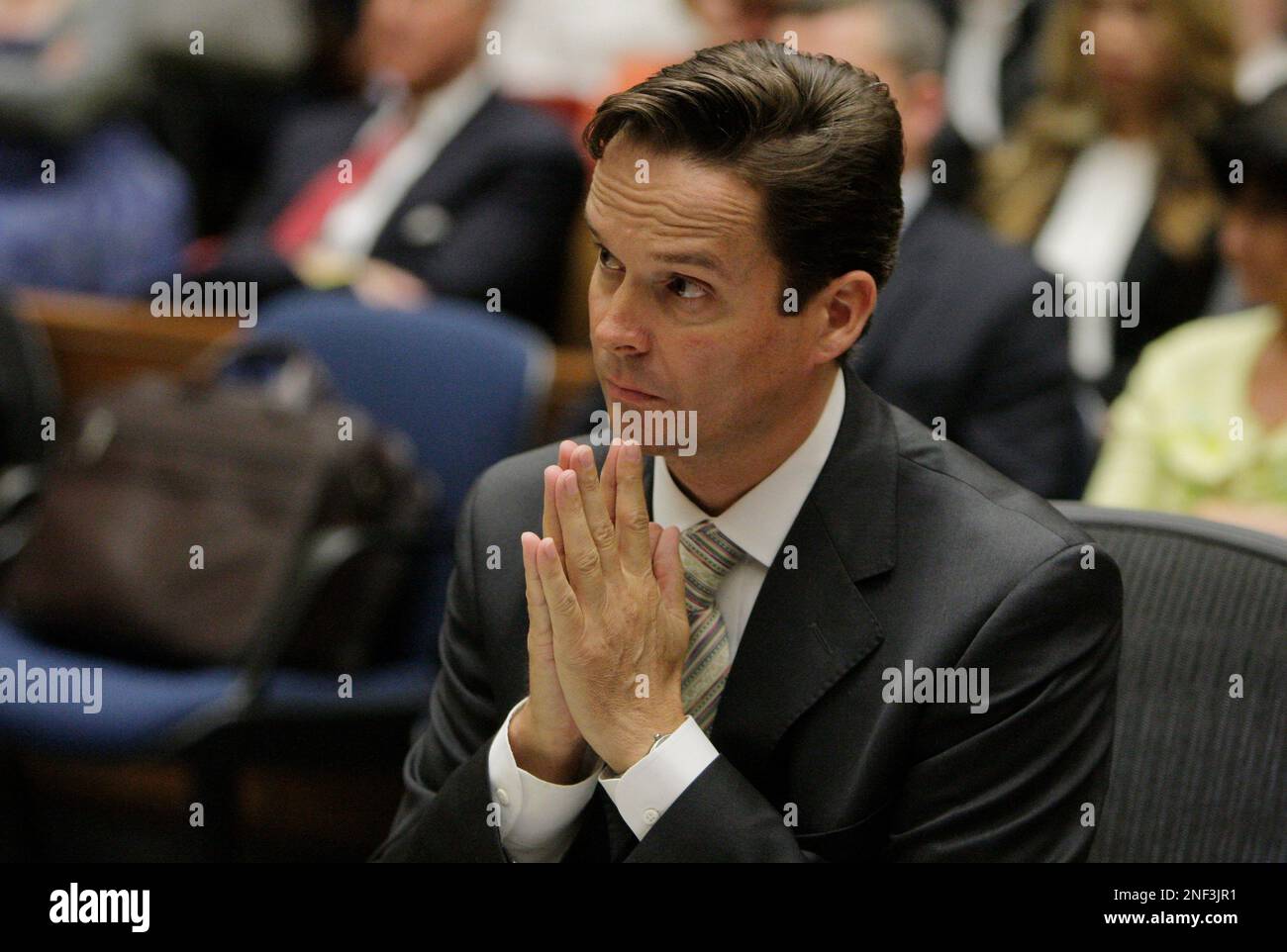 Deputy District Attorney Alan Jackson listens during music producer ...