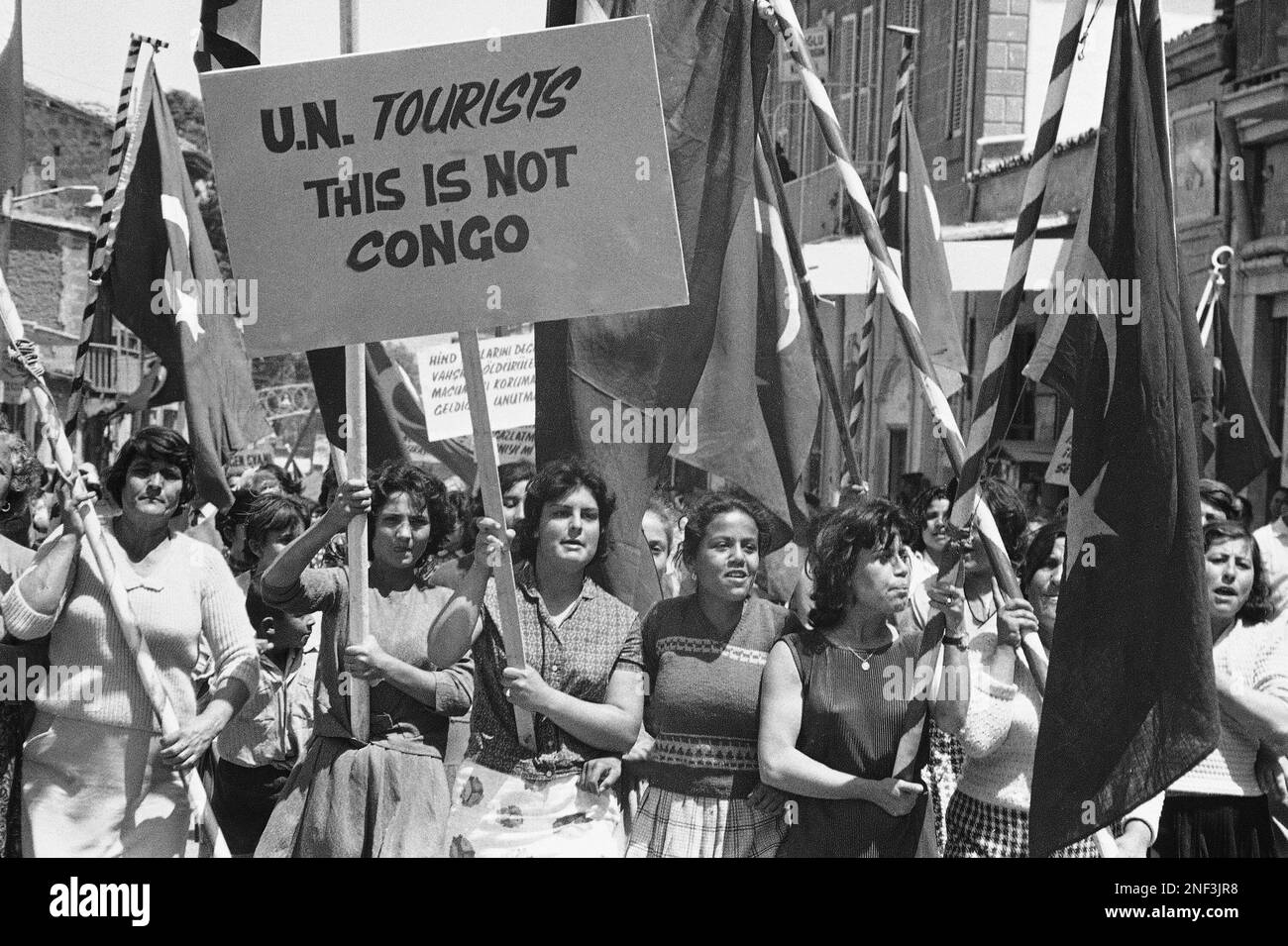 An anti United Nations demonstration around Ataturk Square is shown ...