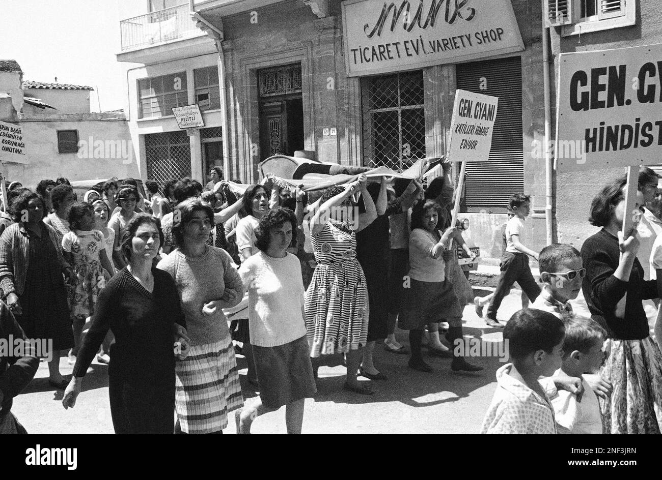 An anti United Nations demonstration around Ataturk Square is shown ...