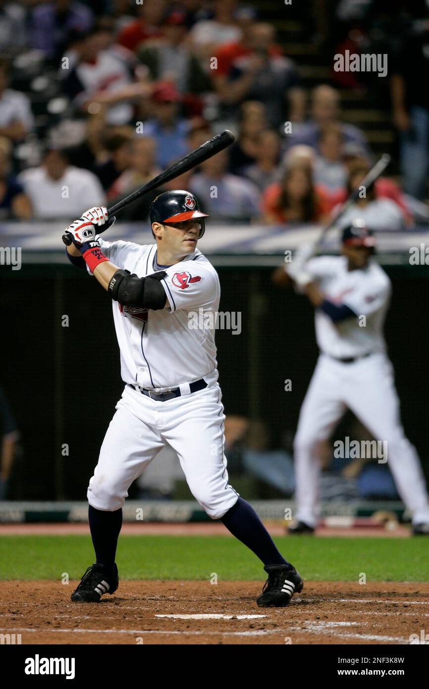 Cleveland Indians' Ryan Garko bats against the Tampa Bay Rays during a ...