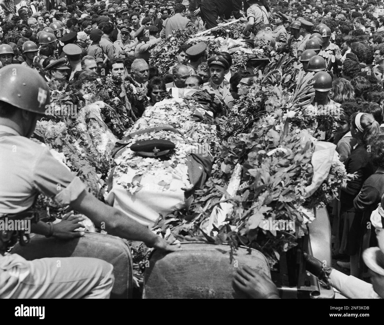 A general view of the scene during the funeral in Nicosia, Cyprus, on ...