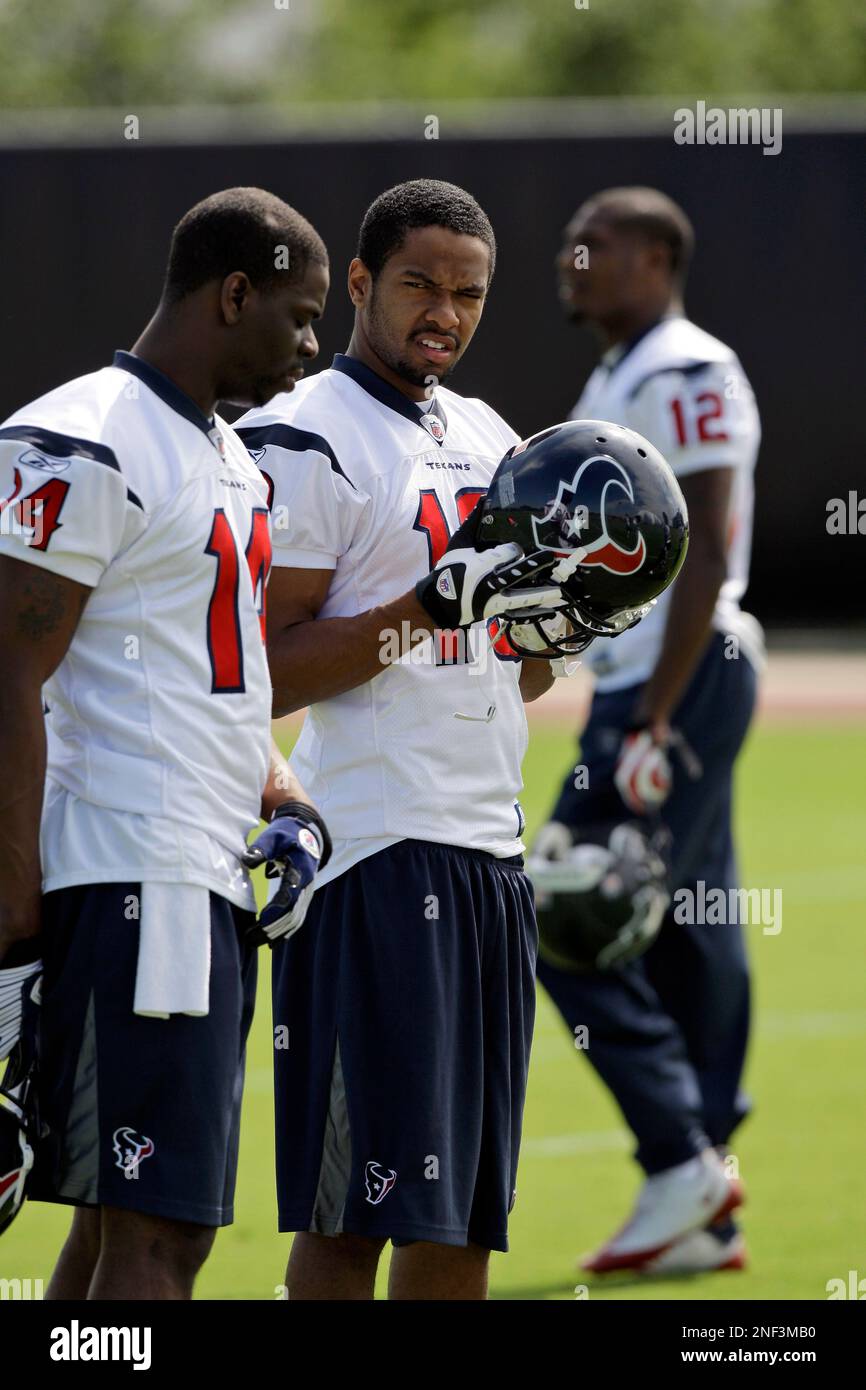 Houston Texans rookies Aubrey Bell (14) and Mike Jones (19) during an ...