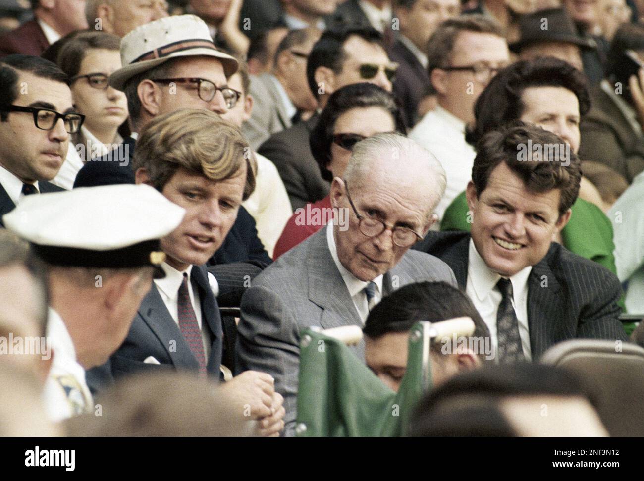 Sen. Robert F. Kennedy is shown at the World Series with his father Joe ...