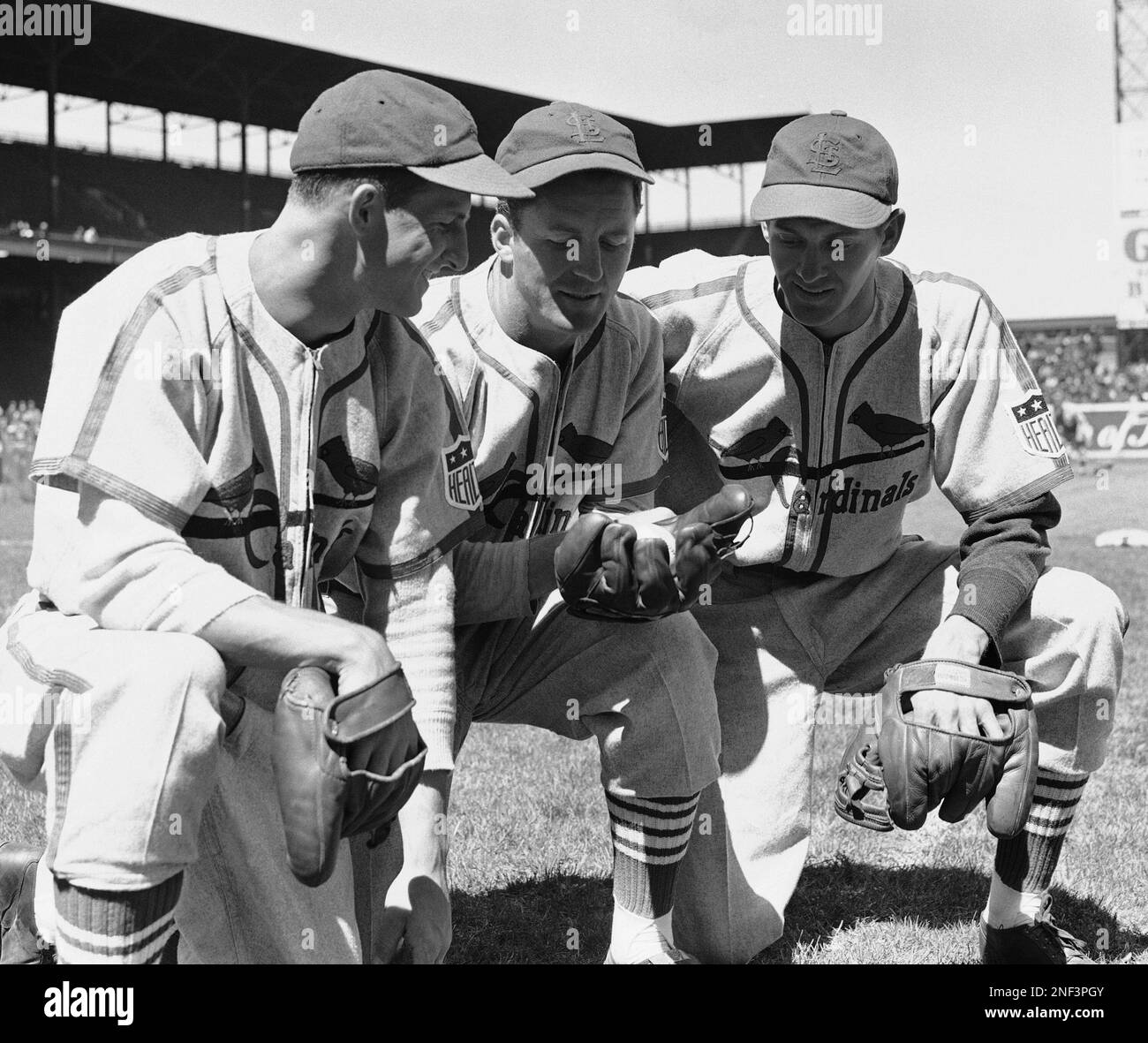 Stan Musial, left, with Cardinal teammates Terry Moore and Martin ...