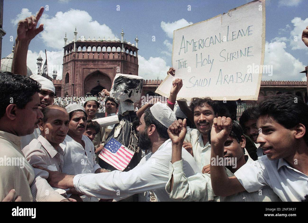 Muslims protest outside the Jama Masjid mosque in New Delhi, Friday ...