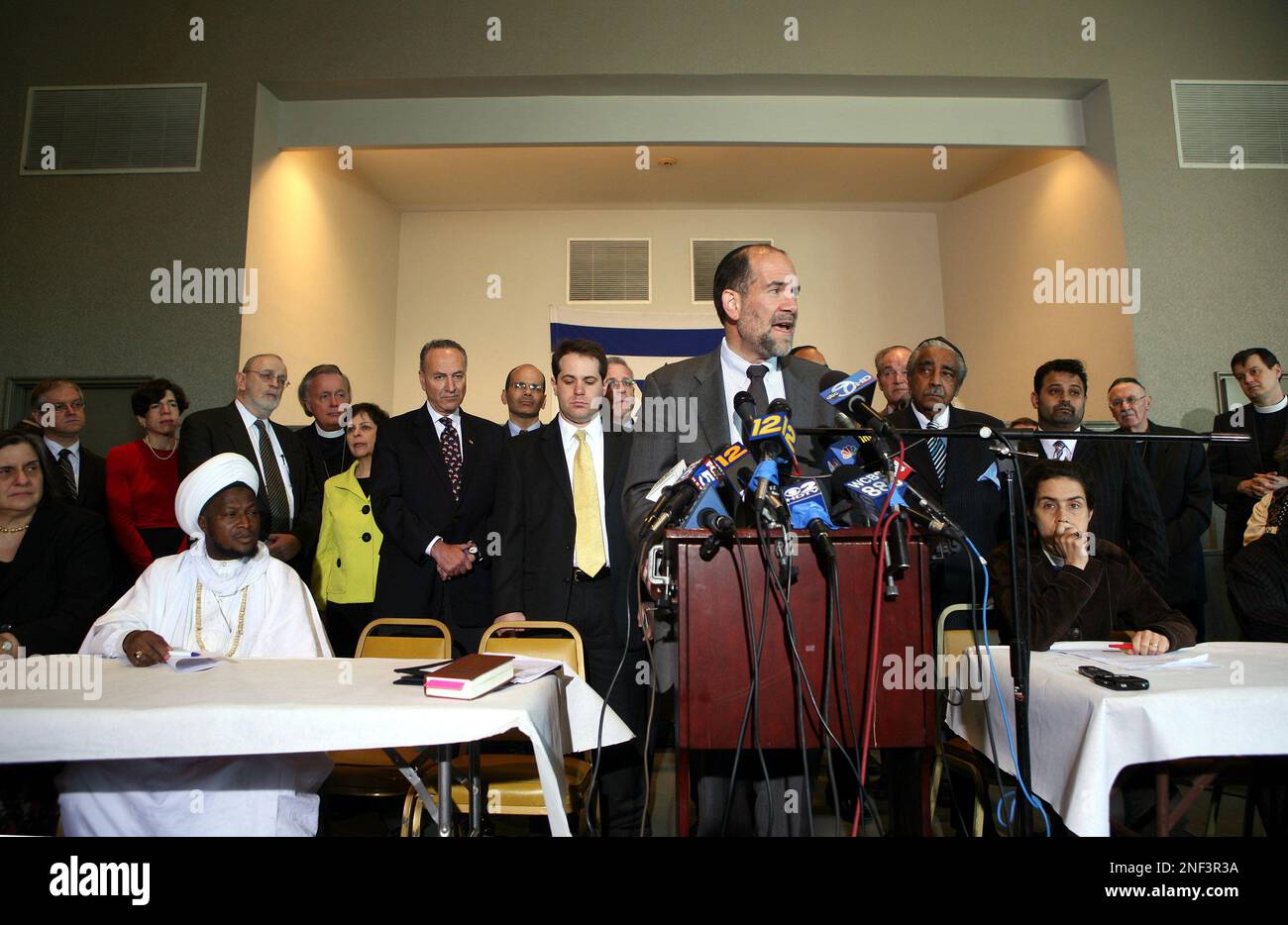 Senior Rabbi of Rivardale Jewish Center Jonathan Rosenblatt speaks at a ...