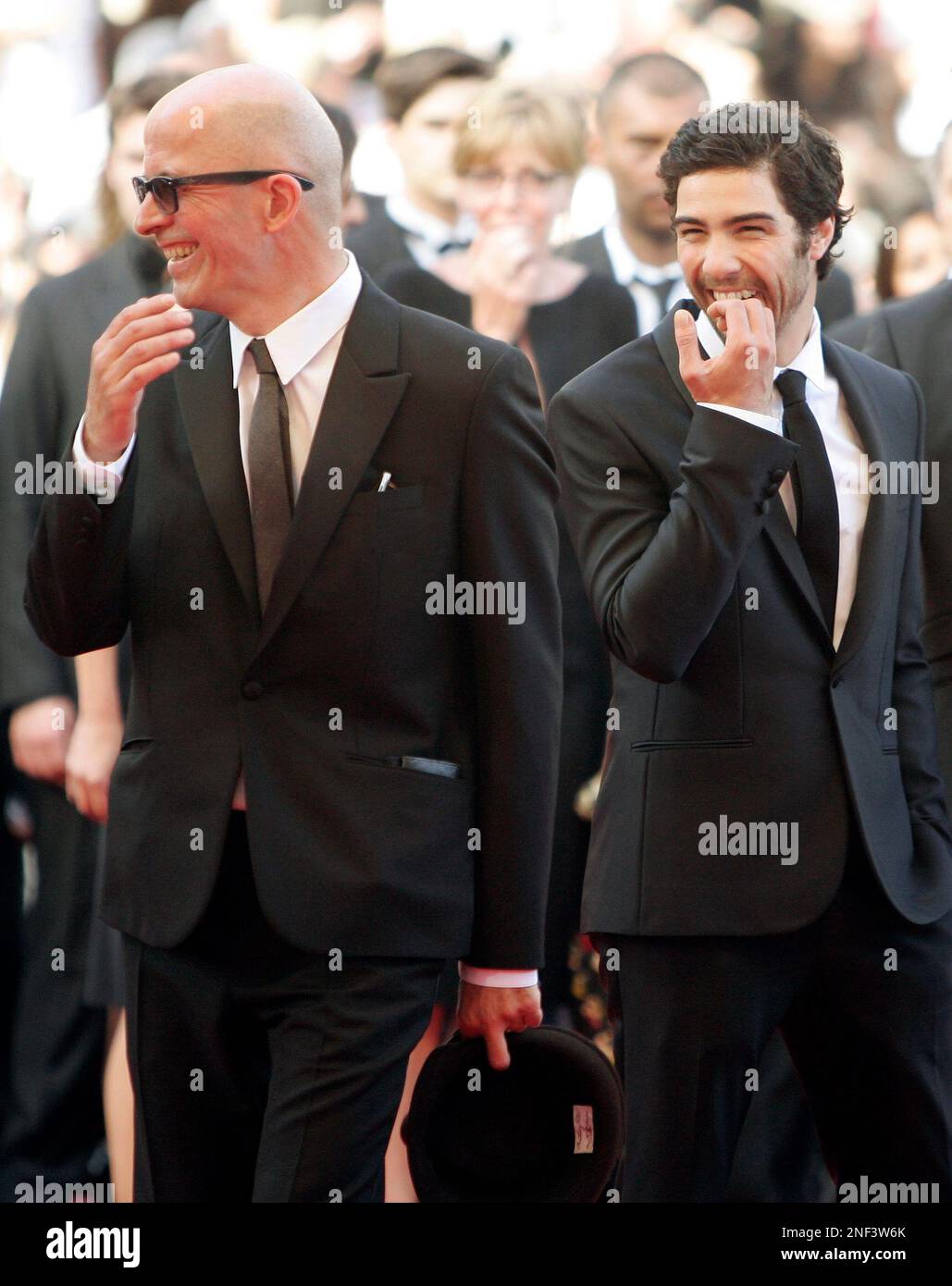 French director Jacques Audiard, left, and French actor Tahar Rahim ...